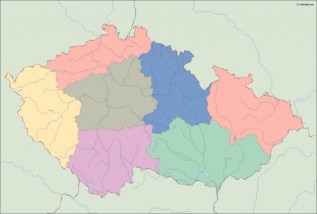 digital vector map czech republic blind eps map vector | Illustrator ...