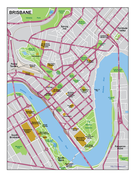 Brisbane EPS map vector | Order and download Brisbane EPS map vector